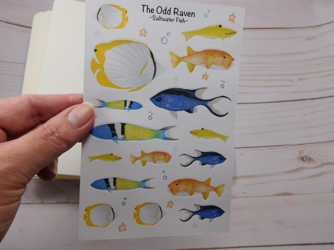 Saltwater Fish Sticker Sheet, Matte Planner Stickers, Scrapbooking, 4x6 ...