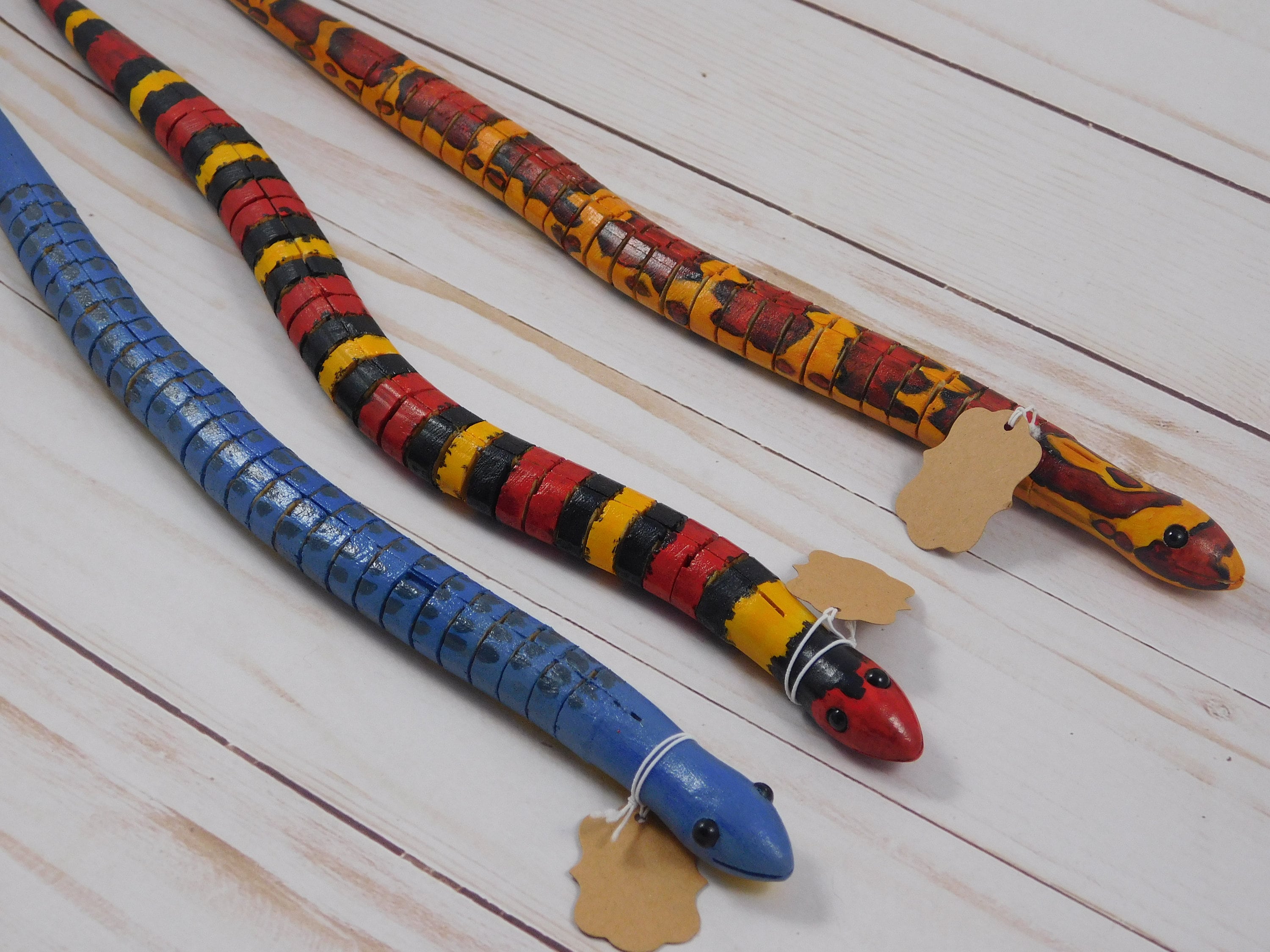 ONE Custom Hand Painted Snake, Wooden Reptile, Animal Decoration, Teen ...