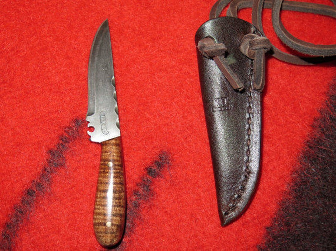 Native American Knife Abenaki Custom Made Neck Knife Forged Etsy