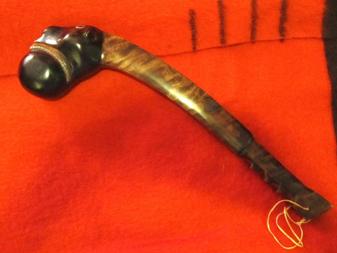 Native American Iroquois Ball Head Club: Hand-carved Art Collectible - Etsy