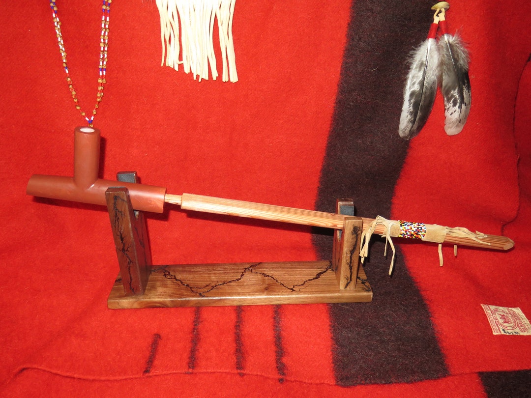 Peace Pipe – 24” Catlinite Native American Ceremonial Pipe With Beaded ...
