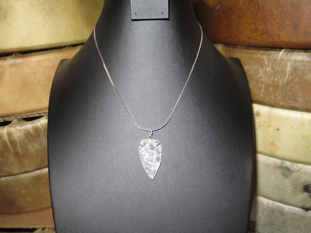 Native American Jewelry Crystal Stone Arrowhead Pendant With Serpintine ...