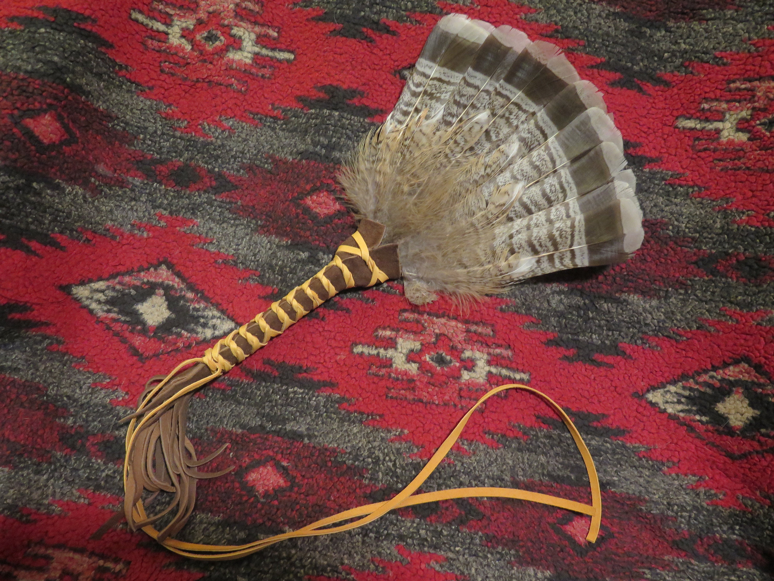 DISCOUNTED- Custom Handmade Shaman Prayer Smudge Medicine Feather Fan
