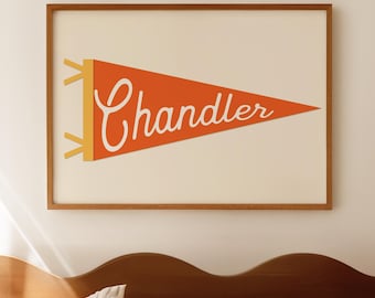 Personalized Name Pennant Flag - Etsy