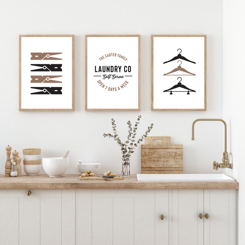 Laundry Room Art Set of Three Laundry Wall Art Wall Art - Etsy