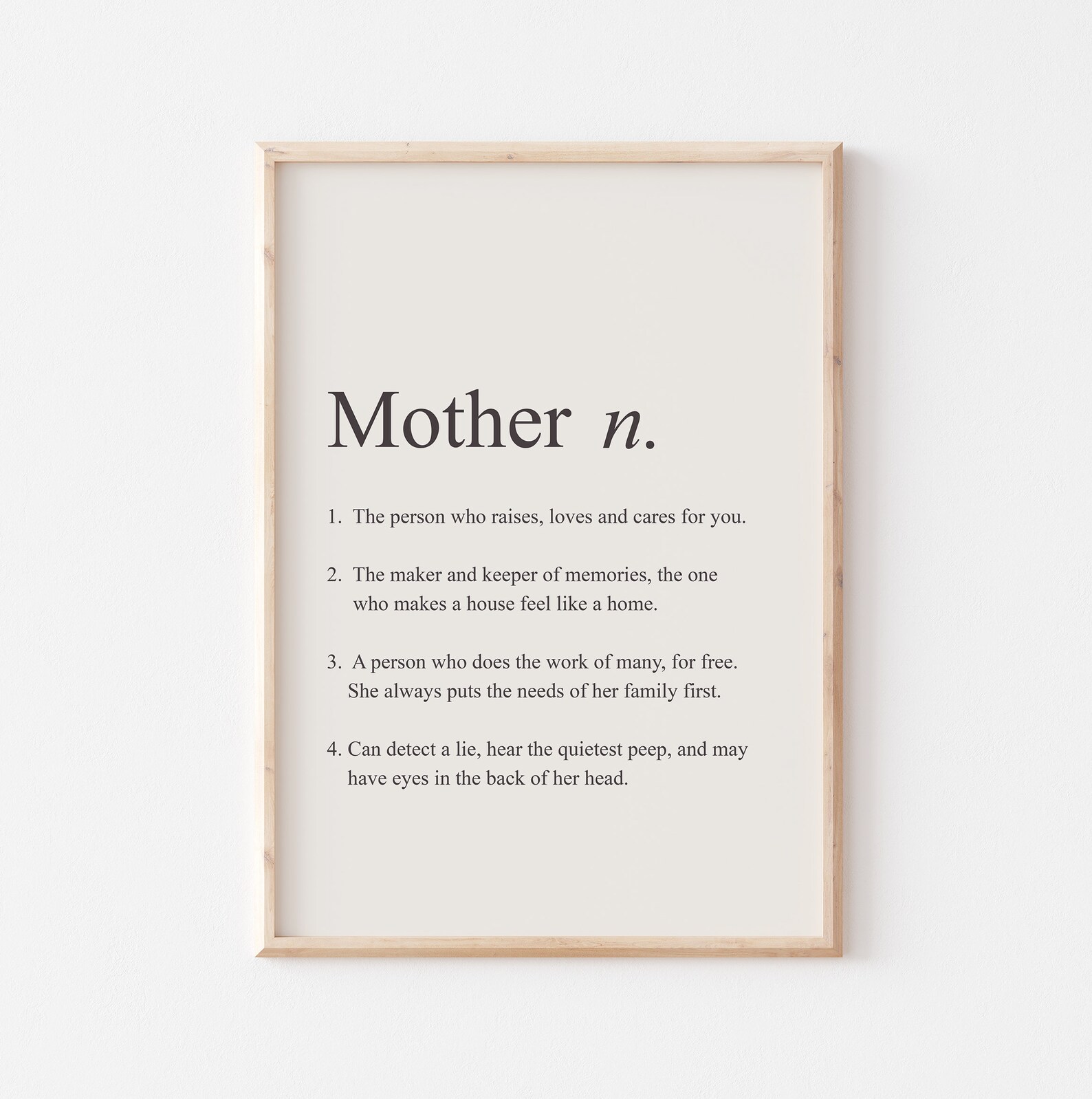 Mother Definition Mom Definition Mom Print Mother's Day | Etsy