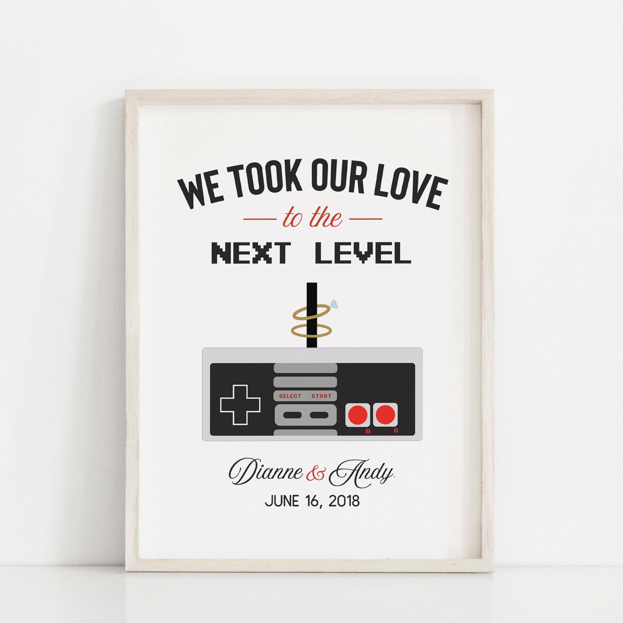 Video Game Wedding Gaming Art Geek Wedding Gift for | Etsy