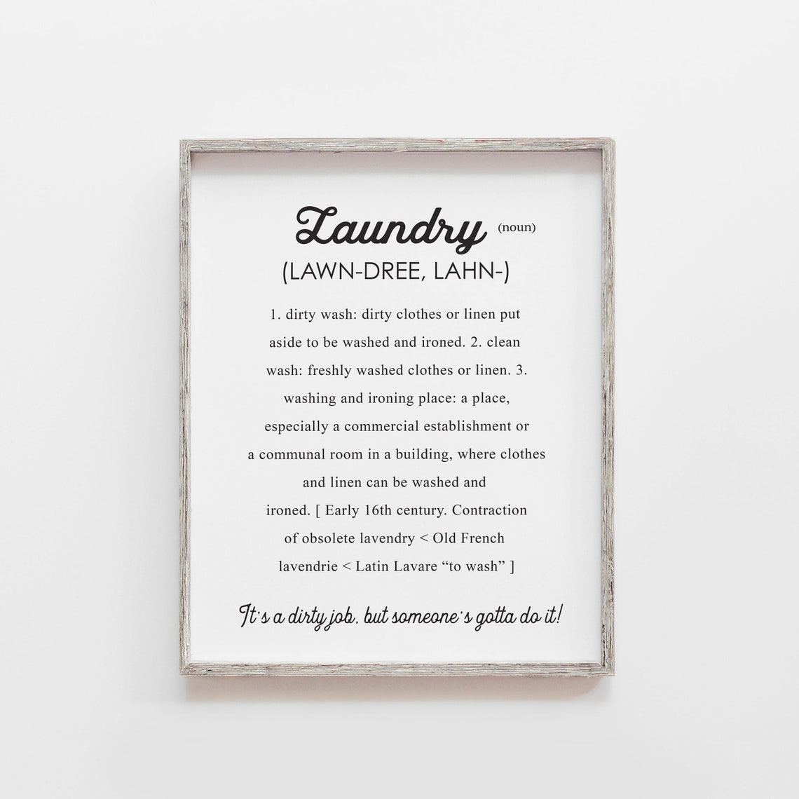 Laundry Definition Print Laundry Room Sign Laundry Room - Etsy