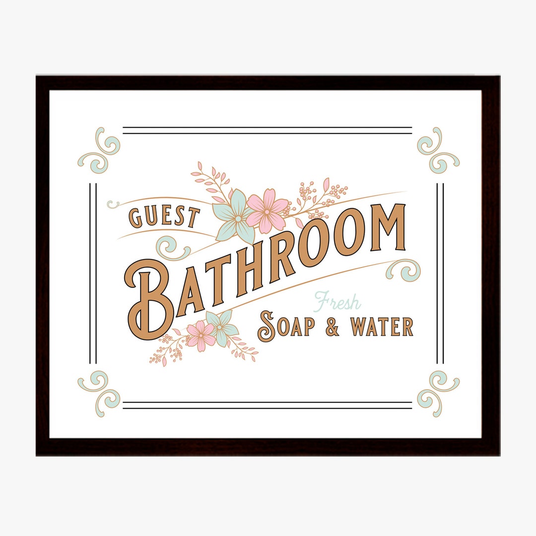 Guest Bathroom Sign Wall Art Bathroom Print Bathroom - Etsy