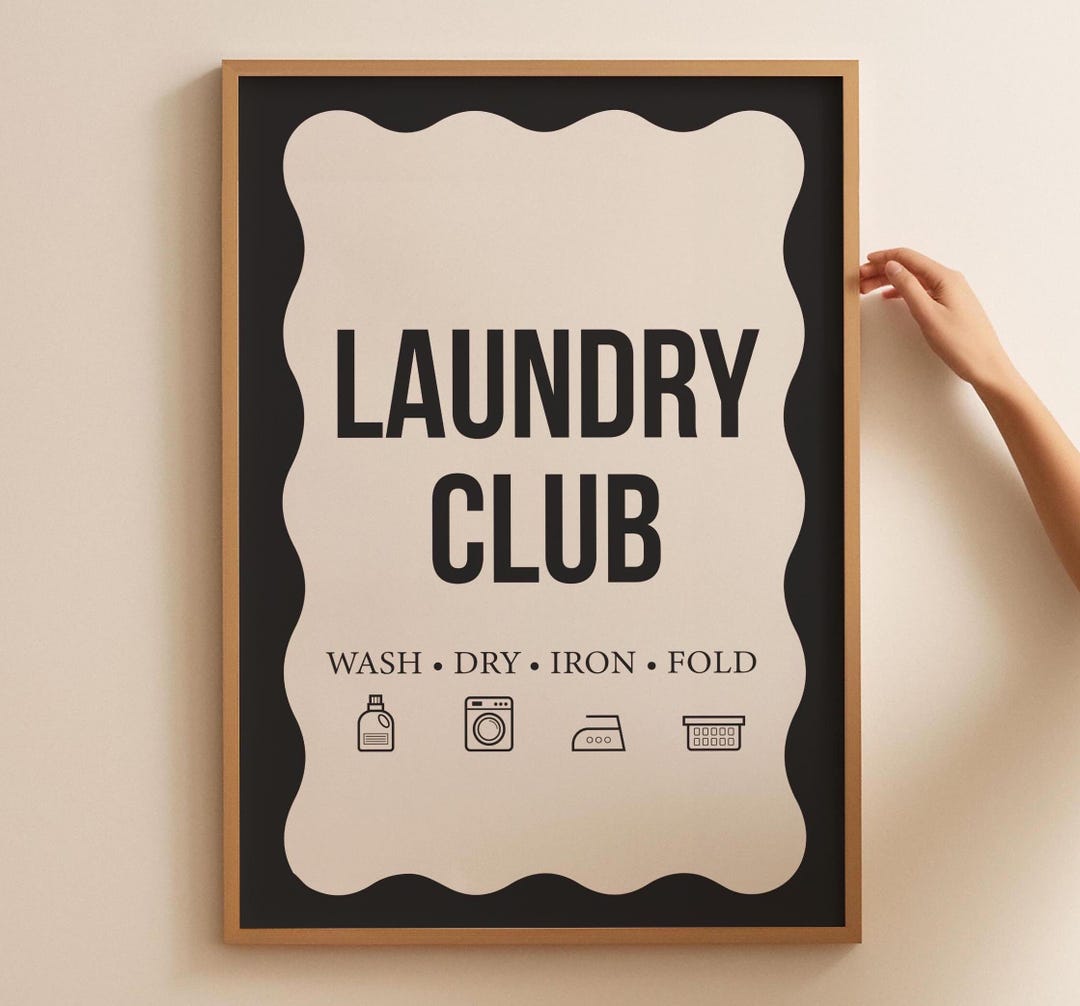 Laundry Room Sign, Laundry Room Art, Laundry Symbols Print, Trendy ...