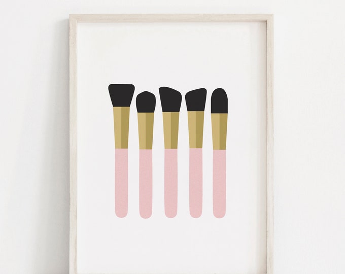 Makeup Brushes Print Makeup Brush Art Print Fashion Print Wall Art - Etsy