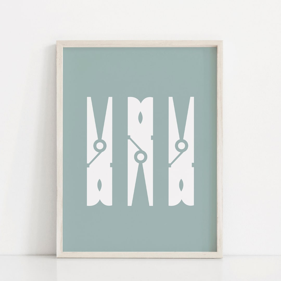 Clothes Pins Print Laundry Room Art Laundry Room Decor - Etsy