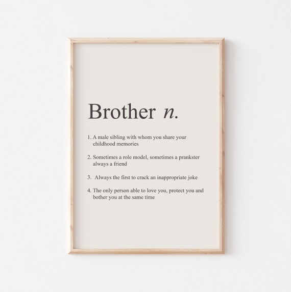 Brother Definition Print Brother Print Brother Quote Print | Etsy Canada