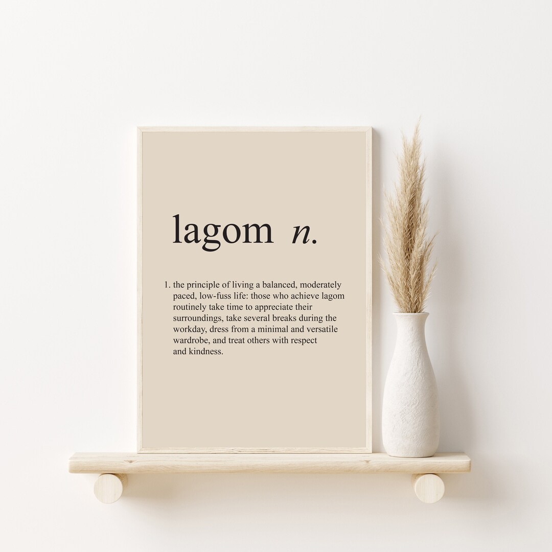 Lagom Print, Scandinavian Art, Lagom Definition, Swedish Art, Beige Art ...
