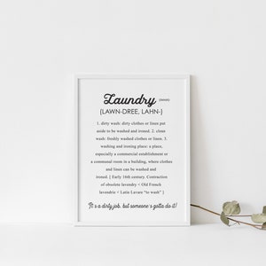 Laundry Definition Print, Laundry Room Sign, Laundry Room Print, Black ...