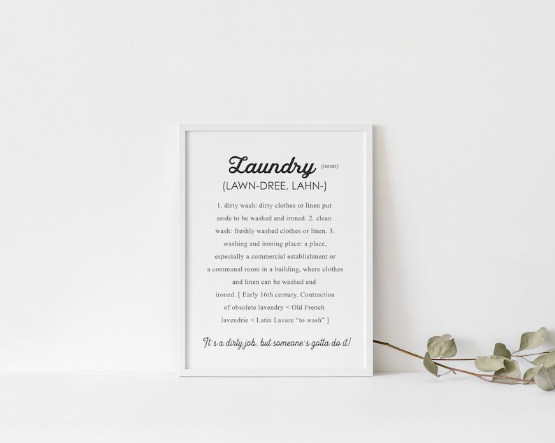 Laundry Definition Print Laundry Room Sign Laundry Room - Etsy