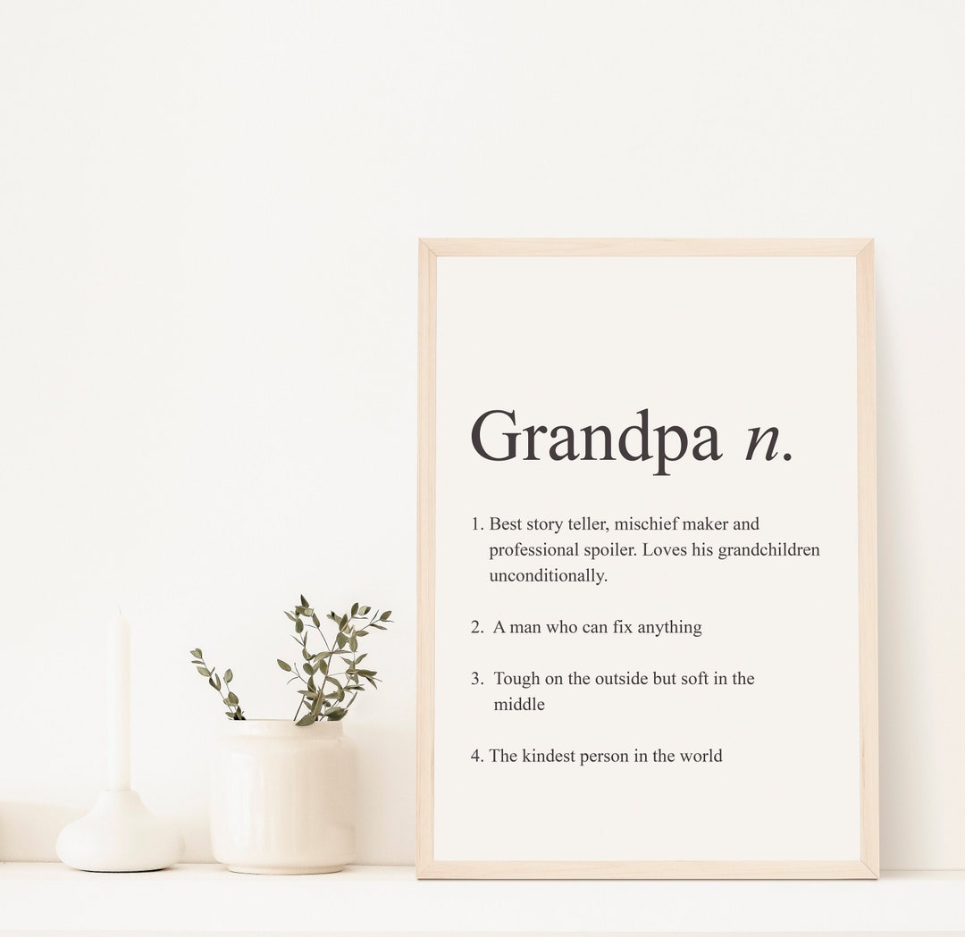 Grandpa Gift, Grandfather Gift, Grandpa Definition Print, Gift for ...