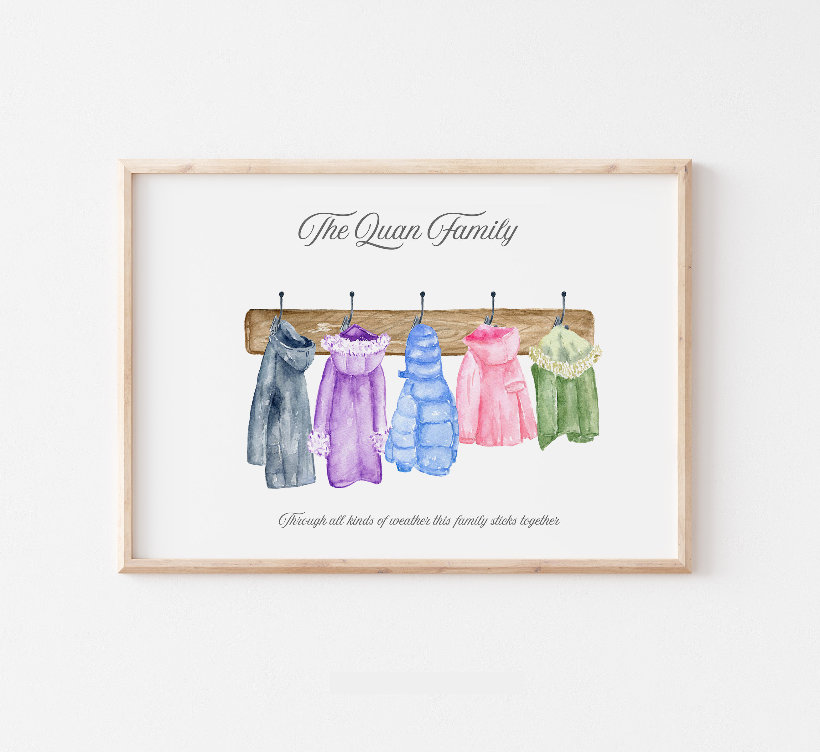 Family Name Print Personalized Family Art Family Coats | Etsy