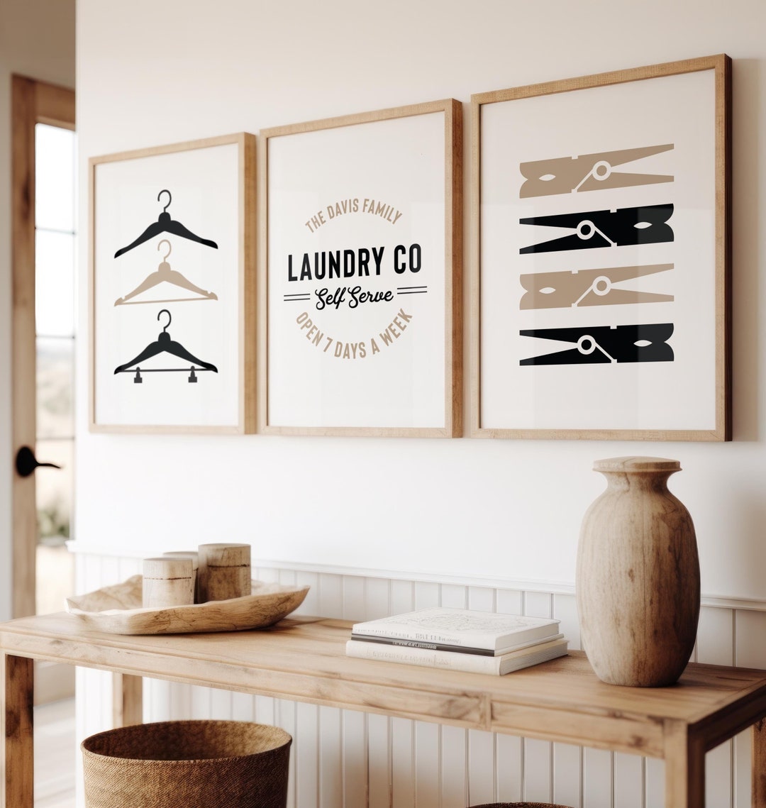 Laundry Room Prints - Personalized Laundry Sign - Set of 3 Laundry Room ...