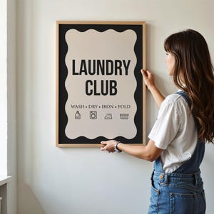 Laundry Room Sign, Laundry Room Art, Laundry Symbols Print, Trendy ...