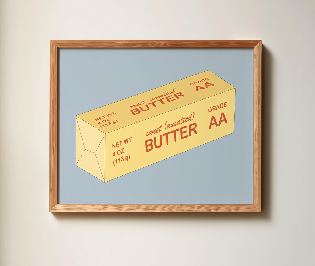 Butter Print Retro Farmhouse Art for Kitchen Trendy Butter Art ...