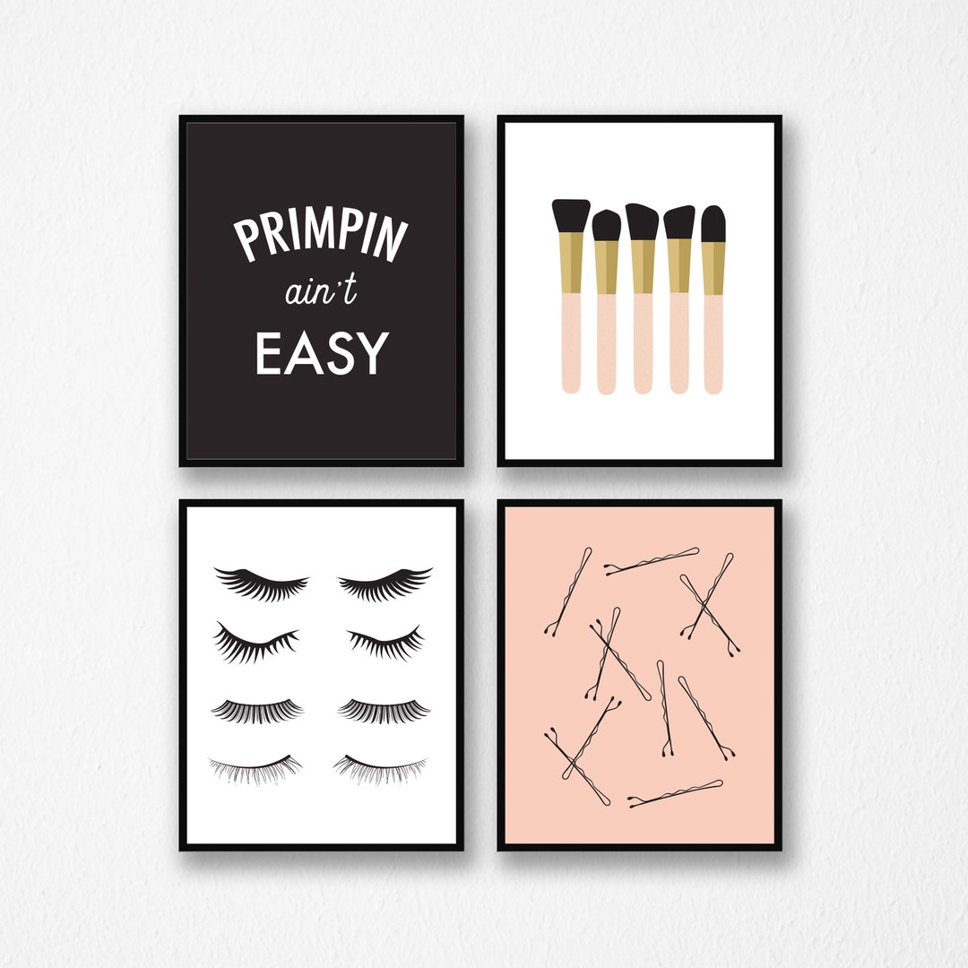 Primping' Ain't Easy Bobby Pins Print Bathroom Art Fashion Art Print ...