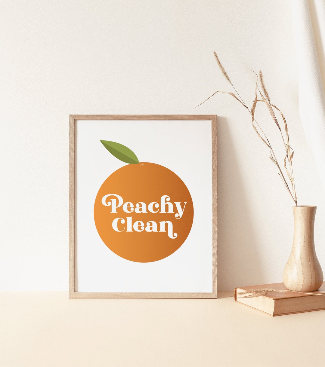 Peach Bathroom Art Peachy Clean Peach Decor Peach Print - Etsy