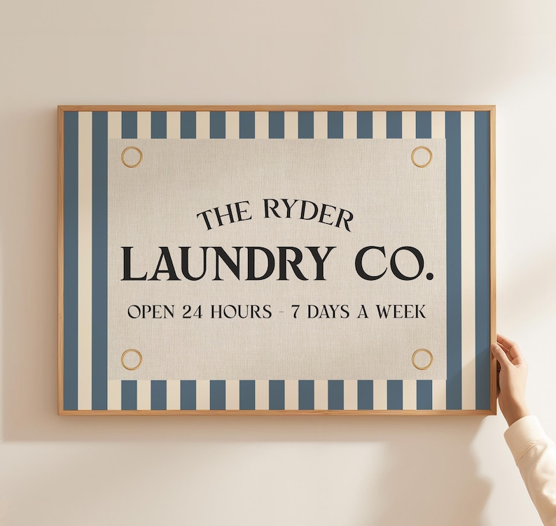 Personalized Laundry Room Sign, Family Laundry Print (PRINTED AND ...