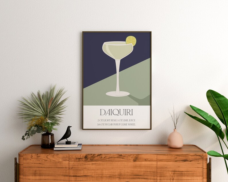 Retro Cocktail Posters Set of 6 Cocktail Prints Mid-century - Etsy