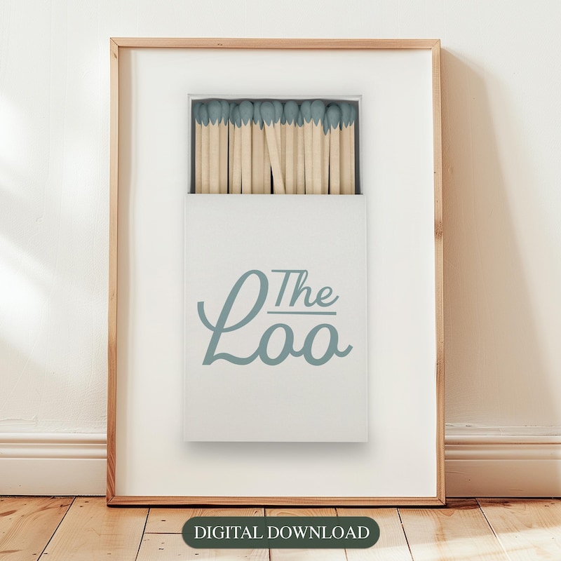 Powder Room Signs Blue - Etsy