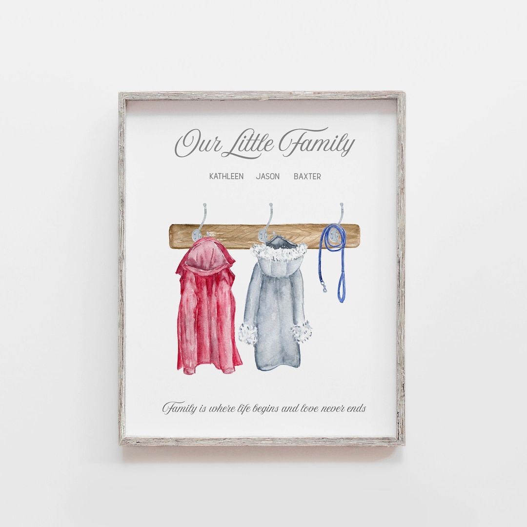 Family Name Print Personalized Family Art Family Coats - Etsy