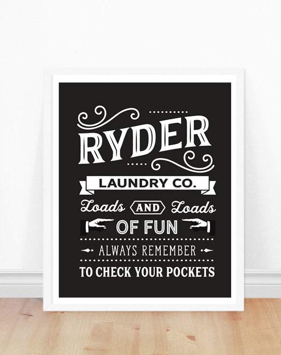 Personalized Laundry Print Laundry Room Art Vintage Laundry | Etsy