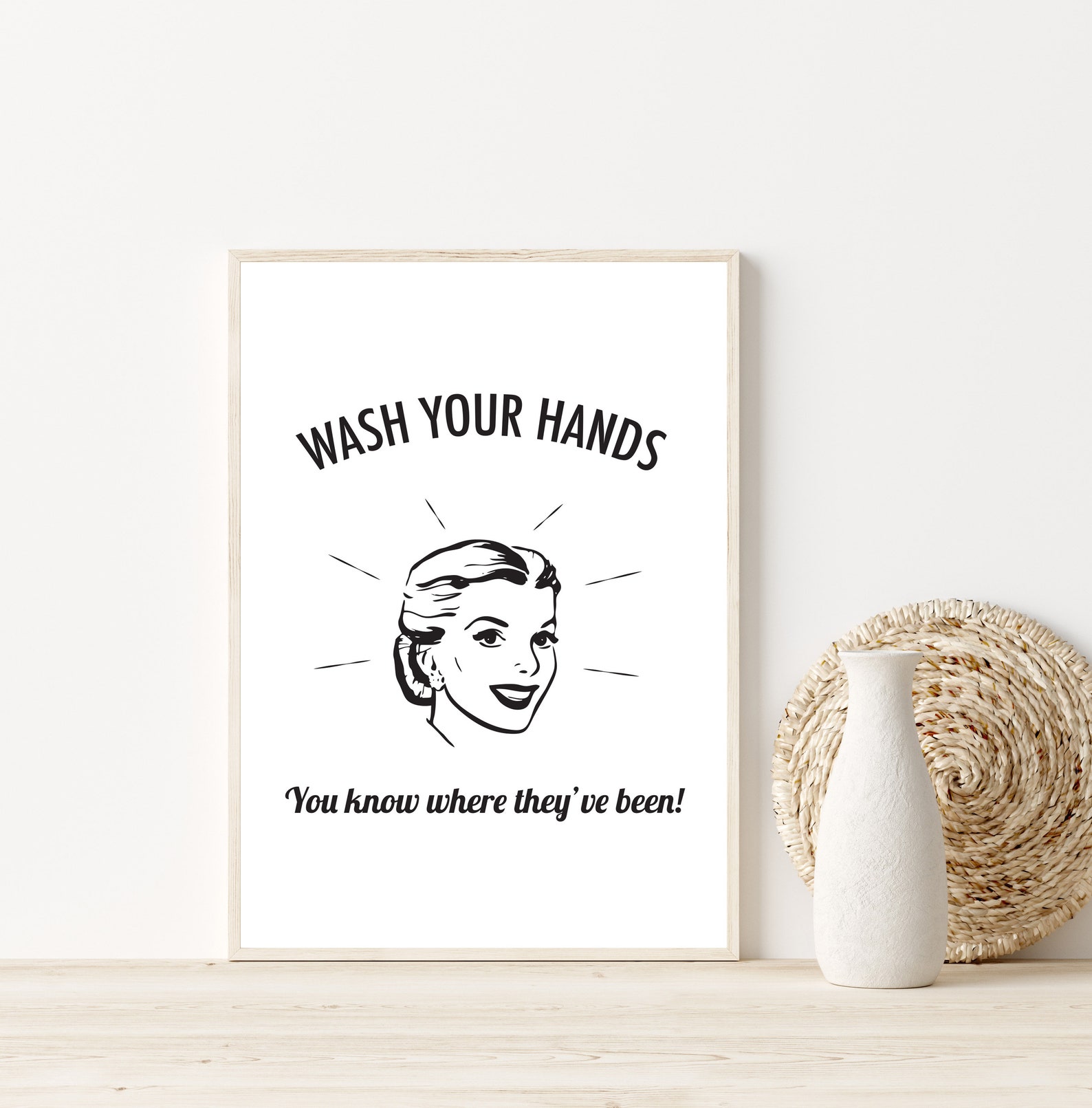 Wash Your Hands Retro Bathroom Art 50s Art Bathroom Sign - Etsy Canada