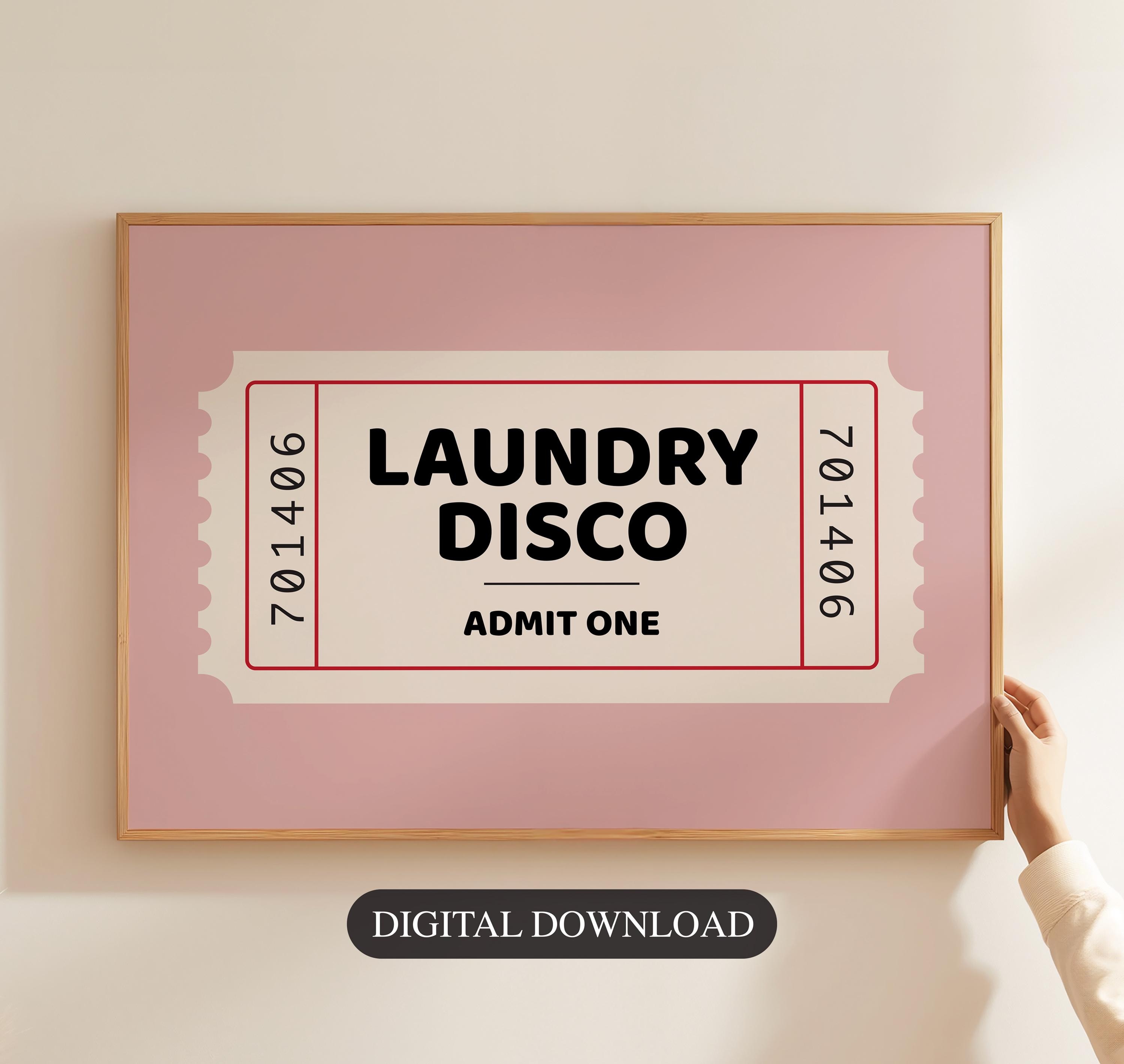 Trendy Laundry Room Wall Art Funny Laundry Sign Disco Print Retro ...
