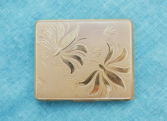 Vintage 1950s Rectangular Powder Compact With Matt & … - Gem