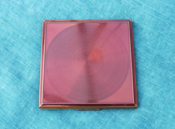Vintage 1930s/40s Retro Art Deco Powder Compact, Dark… - Gem