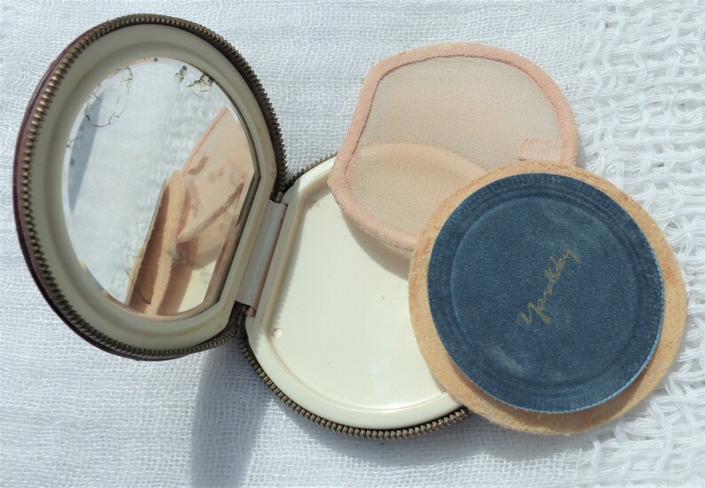 YARDLEY Conker Brown Leather Zipped Powder Compact With | Etsy