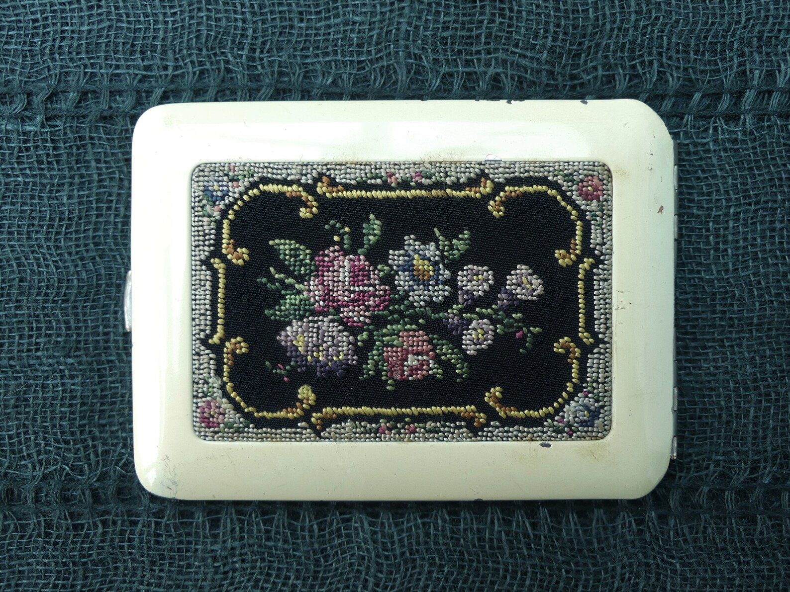 Vintage 1930s/40s Art Deco Rectangular Cream Enamel Card Case - Etsy UK