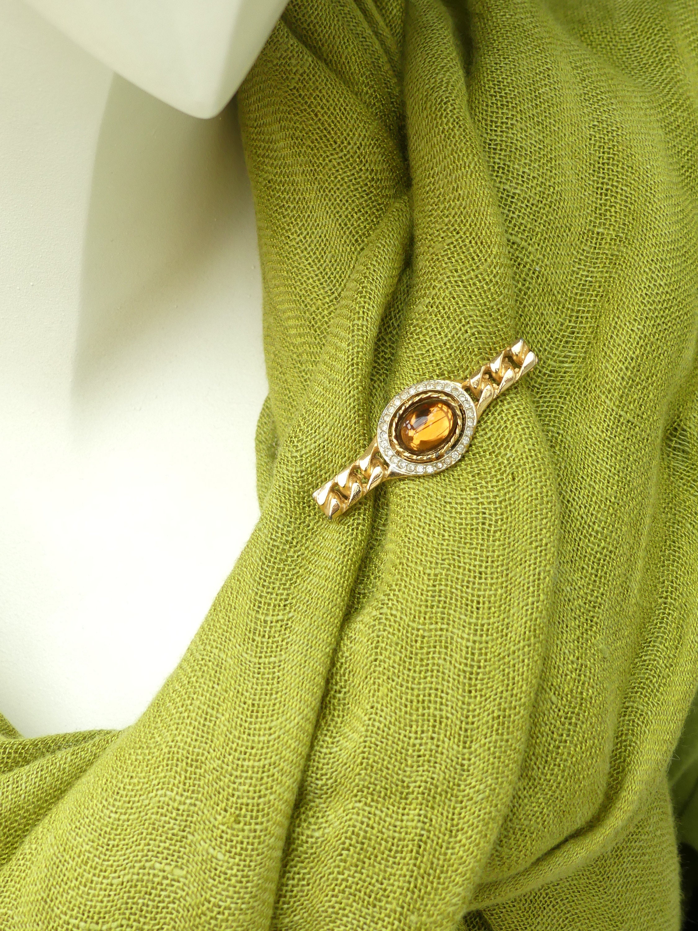 SPHINX Victorian-style Gold-plated Brooch With Honey Coloured Glass ...