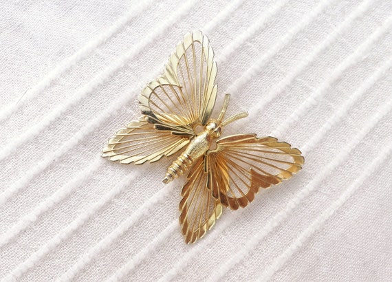 MONET Gold-Plated 'Spinneret' Butterfly with Gold-pla… - Gem