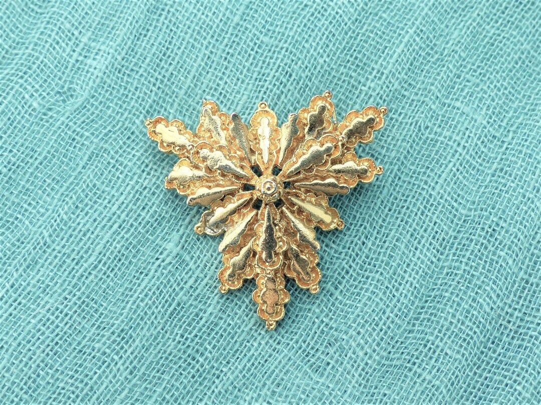 WEST Gold-plated Layered Triangular Brooch, Abstract Modernist Pin ...