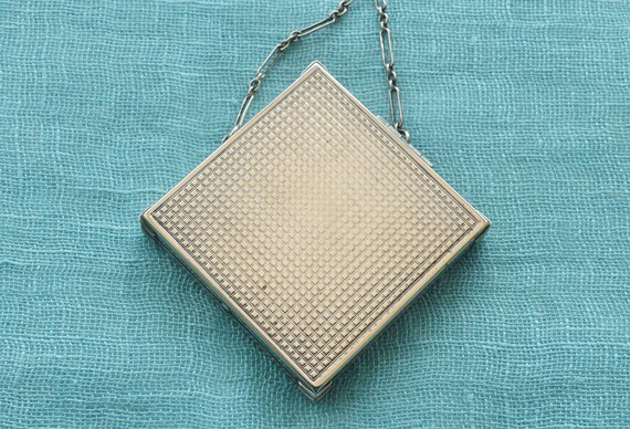 Vintage 1920s Art Deco Square Powder Compact With Rot… - Gem