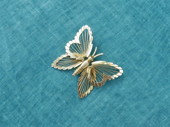 MONET Gold-Plated 'Spinneret' Butterfly with Gold-pla… - Gem