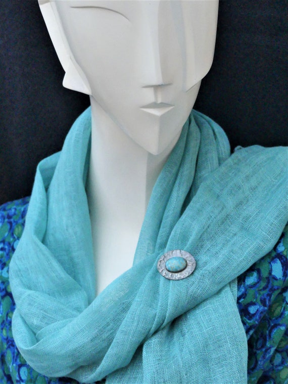 Edwardian Hammered Pewter & Duck-egg Blue Peking Glas… - Gem