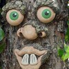 Funny Faces for Trees With Blue Eyes and Red Lips. Lady Face Sculpture ...
