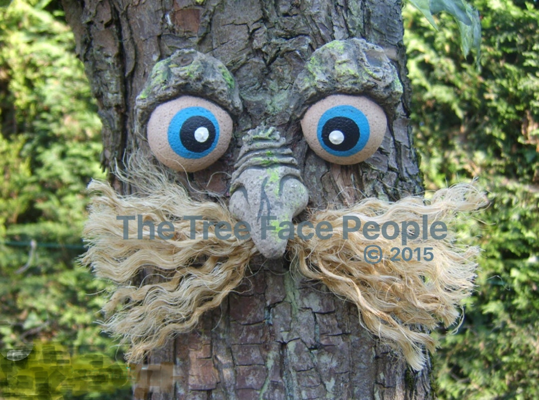 Tree Face Outdoor Garden Ornament, Funny Faces for Trees Sculpture ...