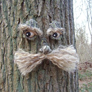 Moustached Tree Face Outdoor Garden Decoration, Sculpture, Statue ...