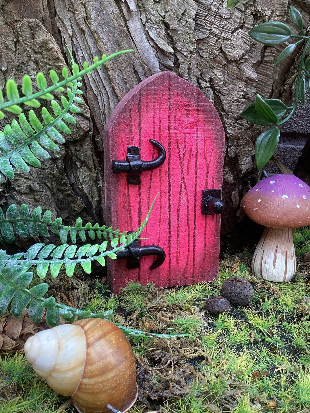 Pinkfairy Door, Outdoor Pixie Door. Miniature Elf Door for Fairy Garden ...