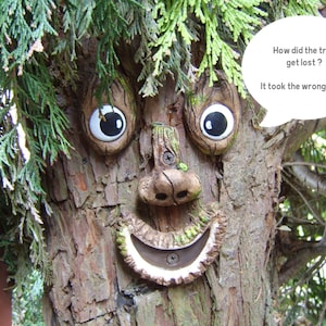 Tree Face Garden Decoration, Outdoor Ornaments, Funny Faces, Face ...