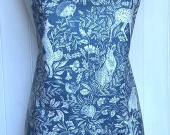 Blue & White Quayside Houses PVC / Oilcloth Apron - Full Length Adult ...
